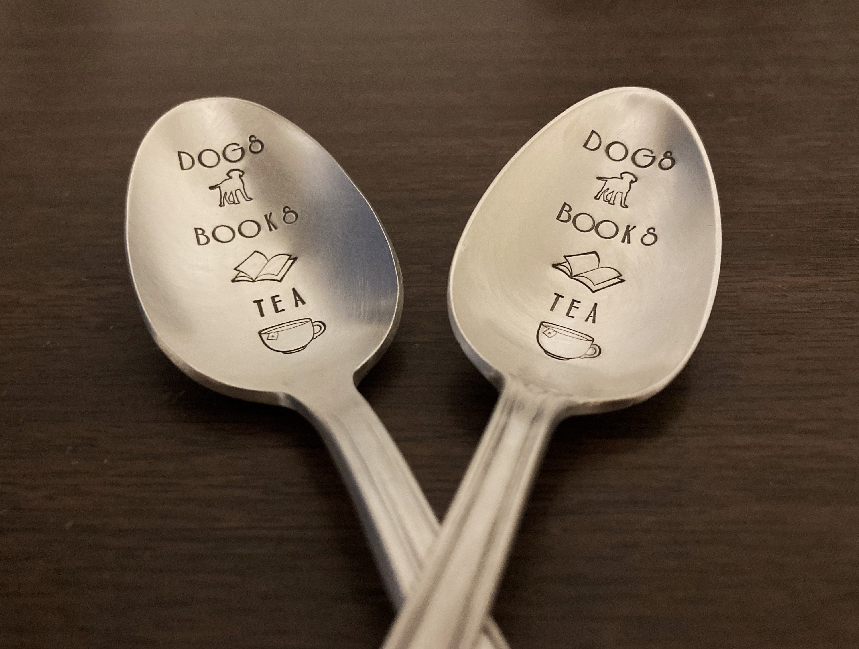 DOGS BOOKS TEA Stamped Spoon: Tea Lover Gift, Dog Mama, Dog Lovers ...