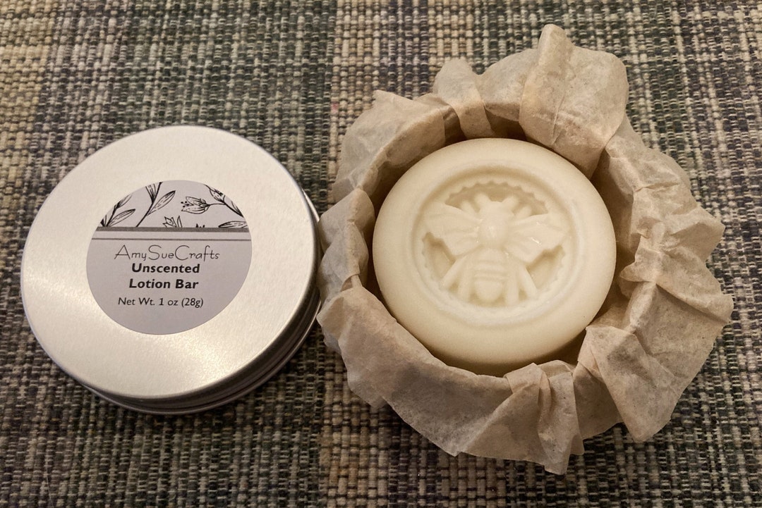 Solid Lotion Bar in a Tin: 1 Ounce Unscented, Handcrafted, All Natural ...