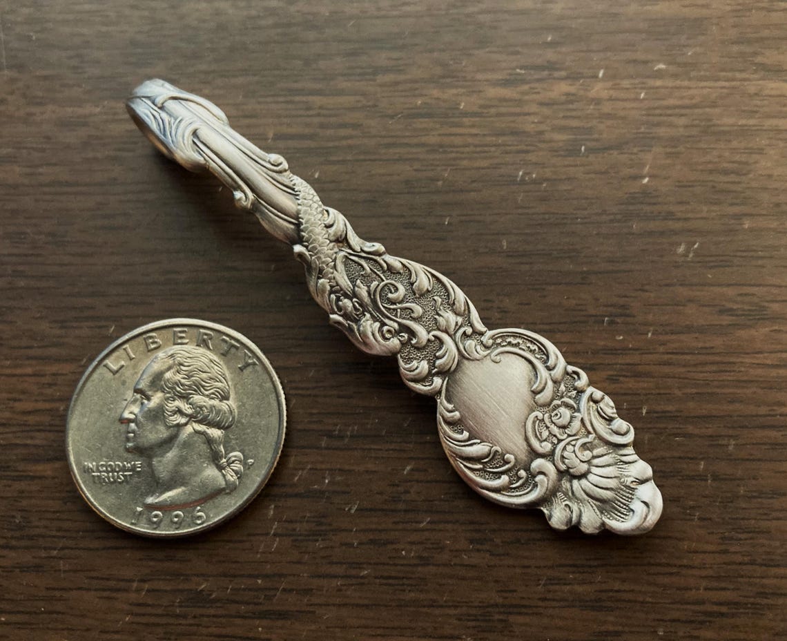Silver Spoon Jewelry Necklace, Vintage Recycled Upcycled Flatware Spoon ...