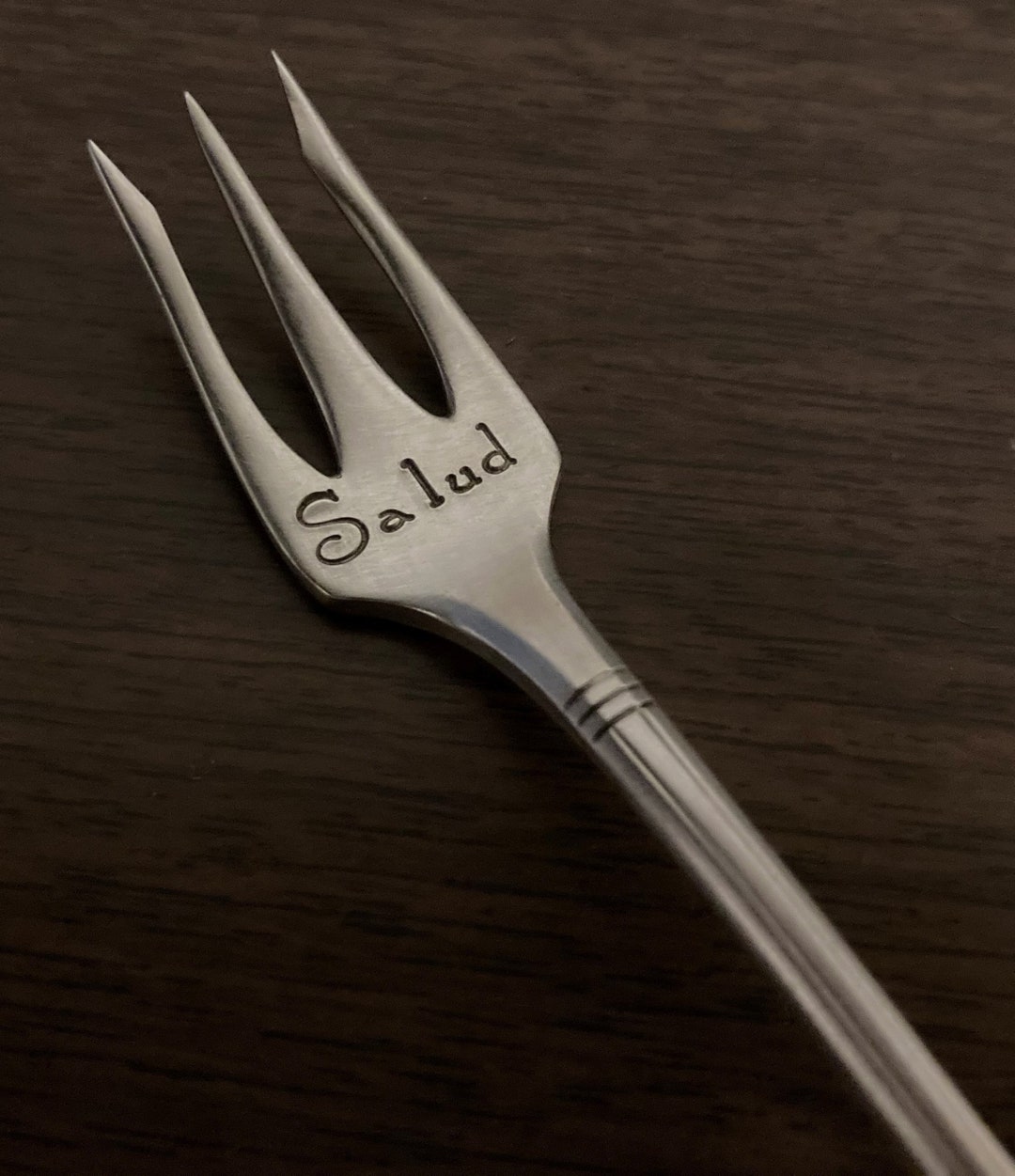 Salud Cocktail Fork: Charcuterie Board Pick, Stamped Vintage Silver ...