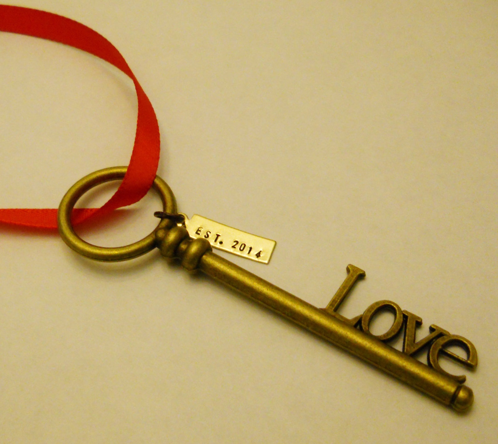 LOVE Skeleton Key Ornament: Our 1st First Christmas Ornament - Etsy