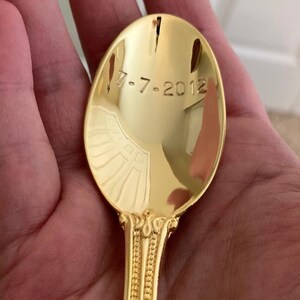 Personalized Gold Spoon: Custom Hand Stamped Engraved Gold Teaspoon ...