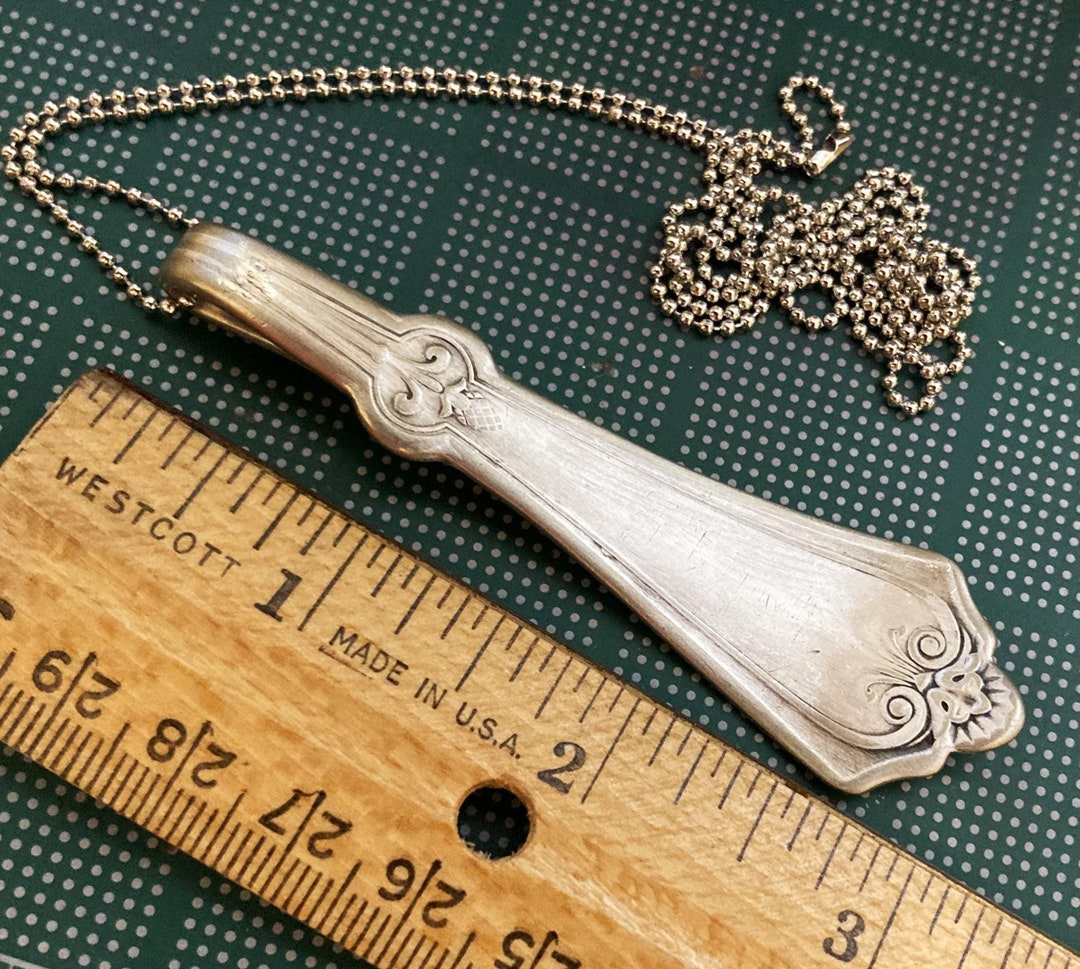 Silverware Pendant Necklace, Spoon Jewelry, Vintage Silver Plate Spoon ...