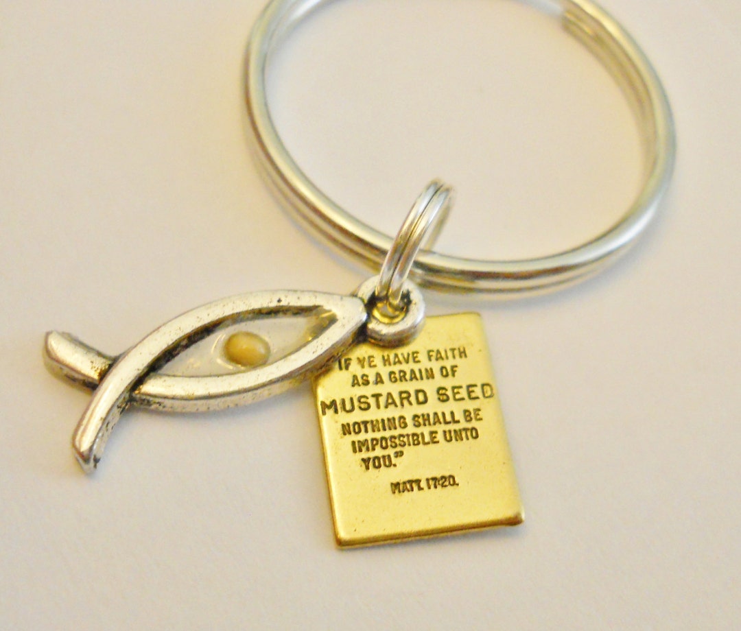 Mustard Seed Keychain -- Nothing is Impossible, Matthew 17:20, Mustard ...