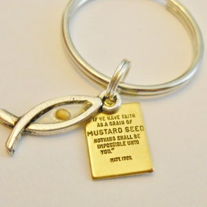 Mustard Seed Keychain -- Nothing is Impossible, Matthew 17:20, Mustard ...