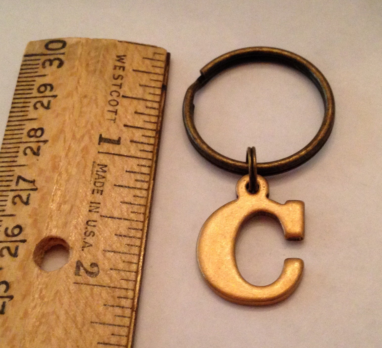 C Initial Keychain: Letter C Key Chain Key Ring Keyring | Etsy