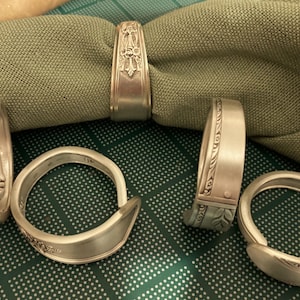 Napkin Rings Handmade From Vintage Silverware, Antique Silver Spoon ...