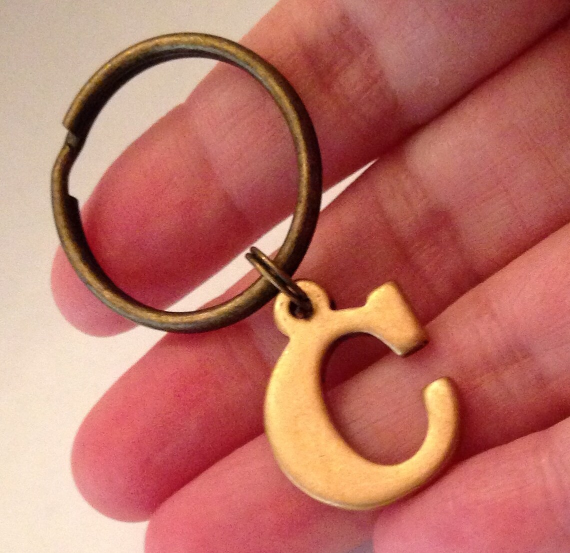 C Initial Keychain: Letter C Key Chain, Key Ring, Keyring, Vintage ...