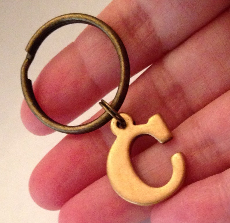 C Initial Keychain: Letter C Key Chain Key Ring Keyring - Etsy