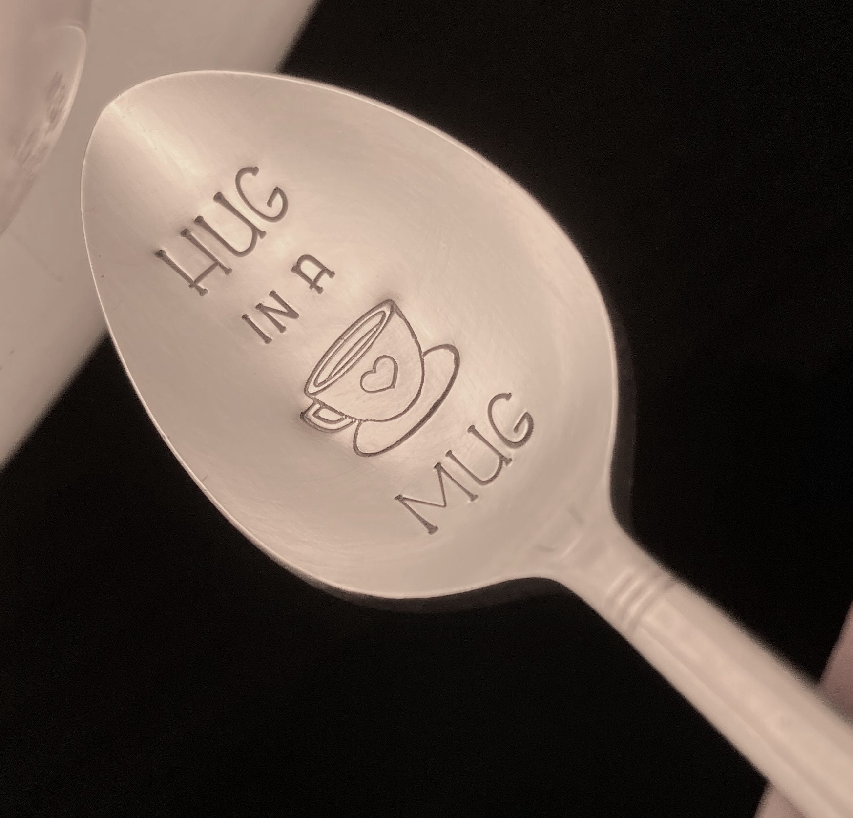 Hug in a Mug Stamped Spoon: Hot Tea Hot Chocolate Hot Cocoa | Etsy
