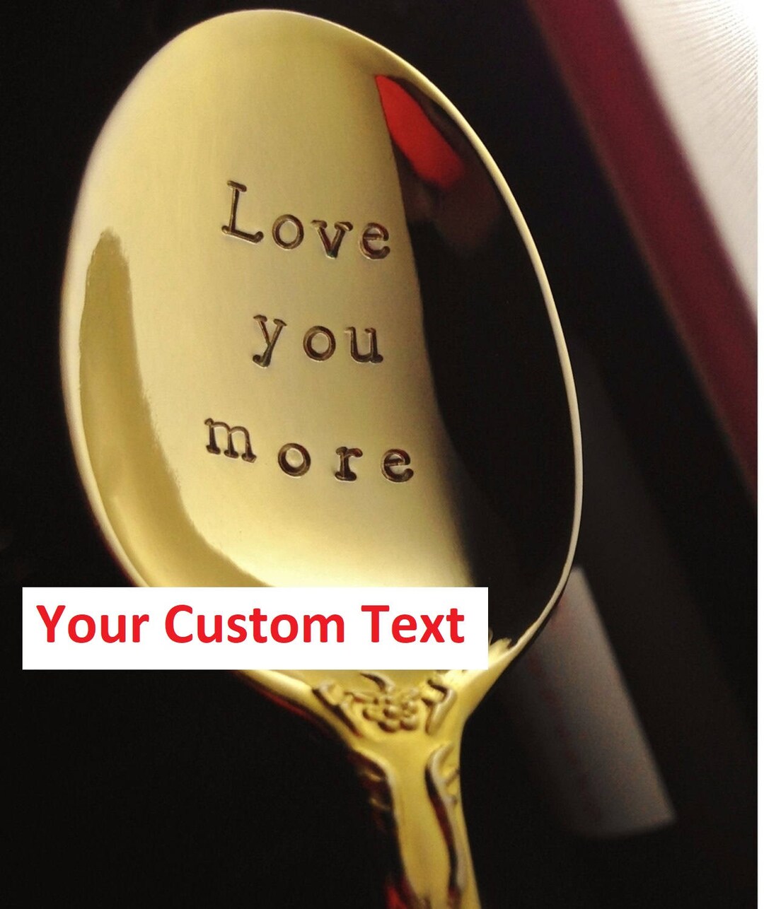 Personalized Gold Spoon: Custom Hand Stamped Engraved Gold Teaspoon ...