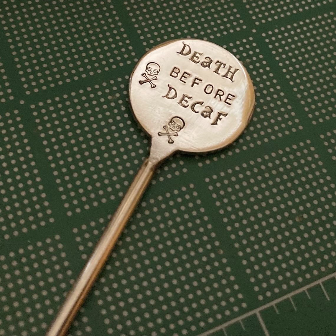 DEATH BEFORE DECAF Coffee Stir Stick, Coffee Stirrer, Metal Swizzle ...