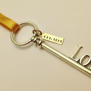 Personalized Ornament: LOVE Skeleton Key Rustic Silver Our - Etsy