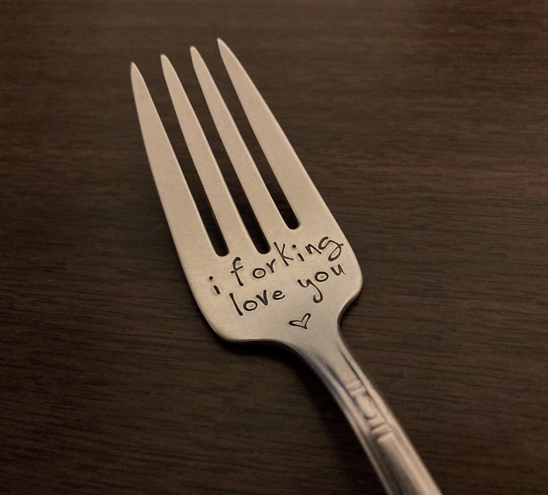 Mother's Day Gift for Mom: I Forking Love You Fork, Hand Stamped ...