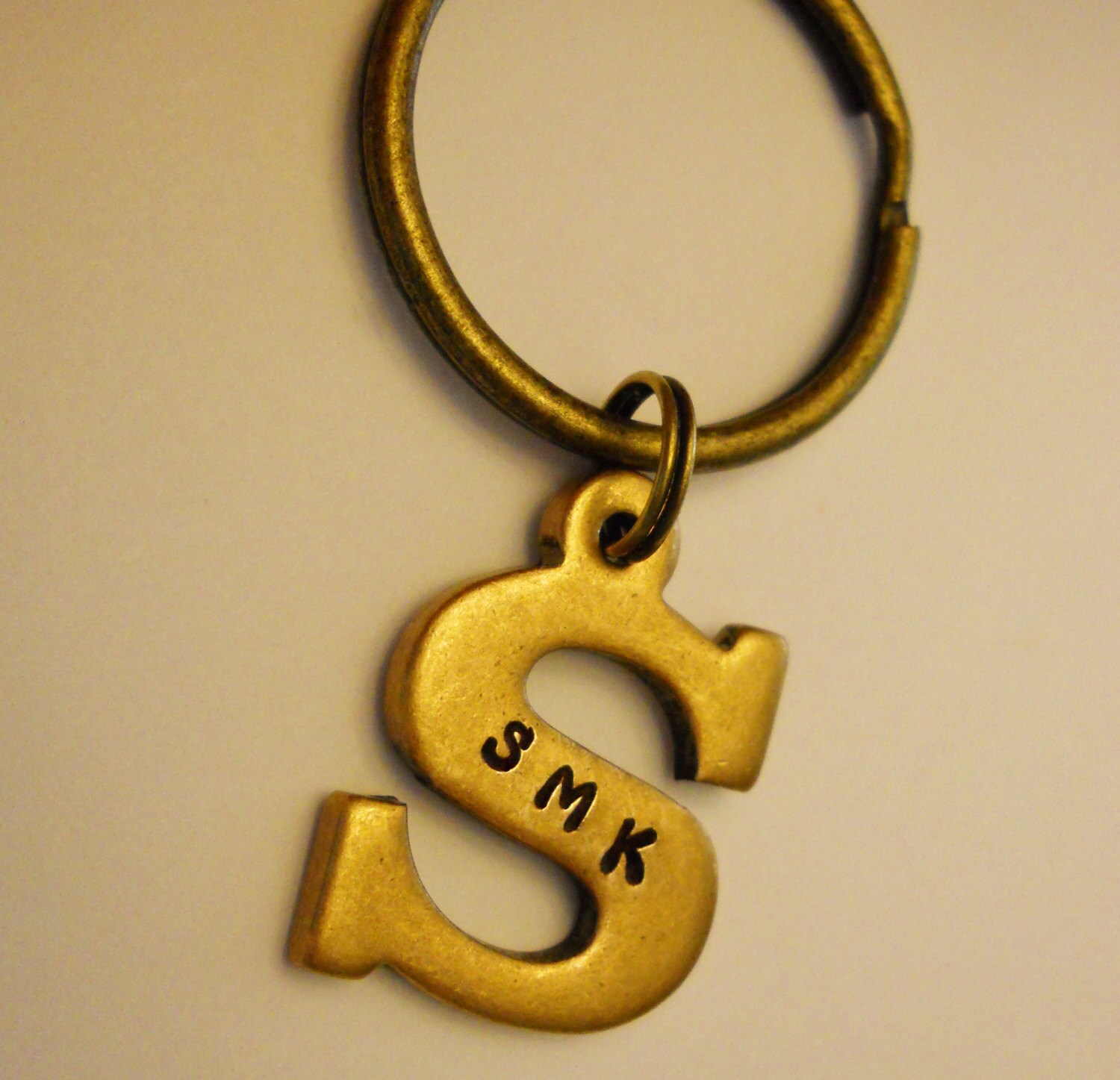 Initial Keychain: Custom Hand Stamped Personalized Men Women - Etsy