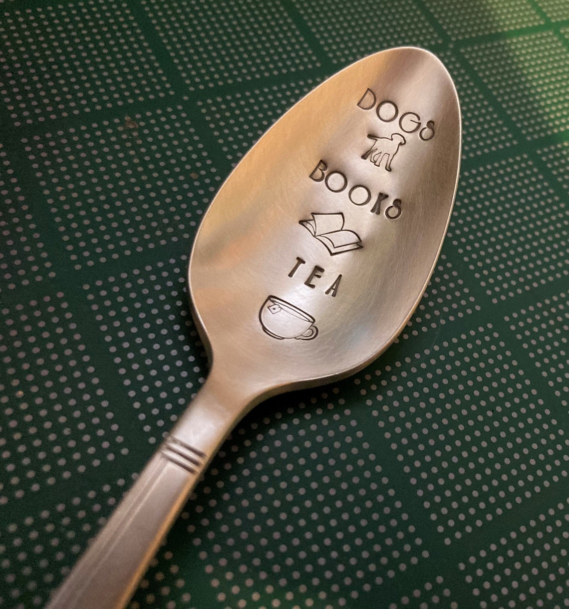 DOGS BOOKS TEA Stamped Spoon: Tea Lover Gift, Dog Mama, Dog Lovers ...