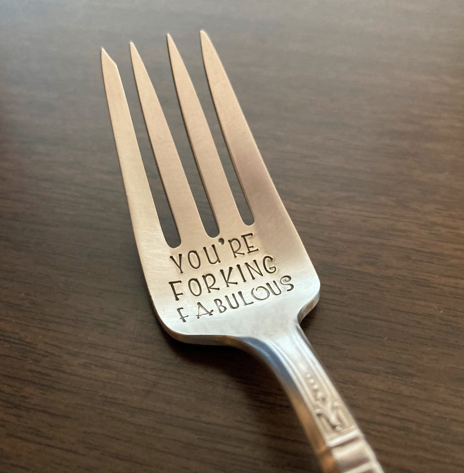 You're Forking Fabulous, Stamped Silver Fork, Birthday Anniversary Gift ...
