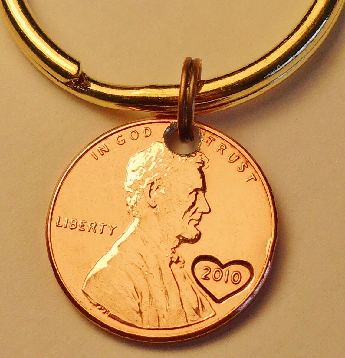 Customizable Penny Keychain: 1st 7th 50th Anniversary - Etsy