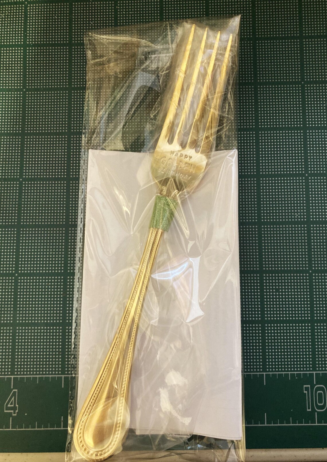 Golden Birthday Gift: Happy Golden Birthday Fork, 50th Birthday ...