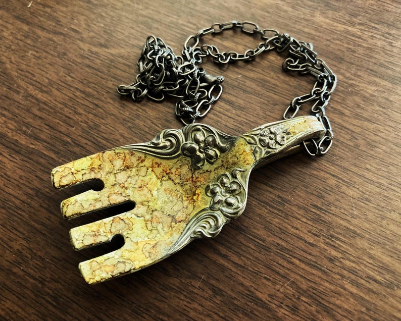 Statement Necklace, Fork Necklace, Silver Vintage Flatware Jewelry ...