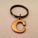C Initial Keychain: Letter C Key Chain, Key Ring, Keyring, Vintage ...