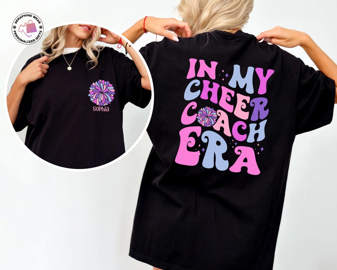 Personalized in My Cheer Coach Era Shirt, Custom Cheer Coach Gift Tee ...