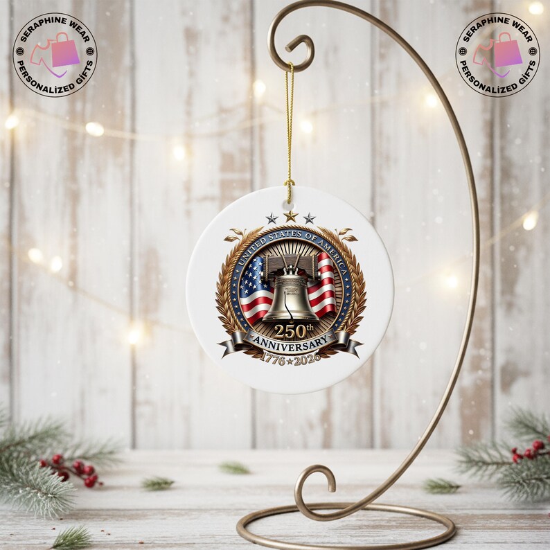 Patriotic Anniversary Ornament, American Flag Freedom Keepsake ...