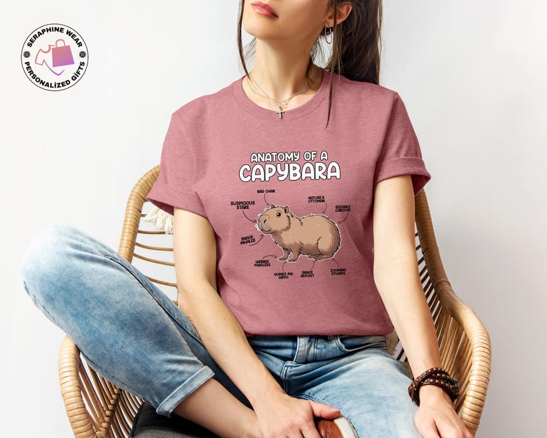 Anatomy of Capybara T-shirt, Animal Lover Tee, Capybara Lover Gift ...