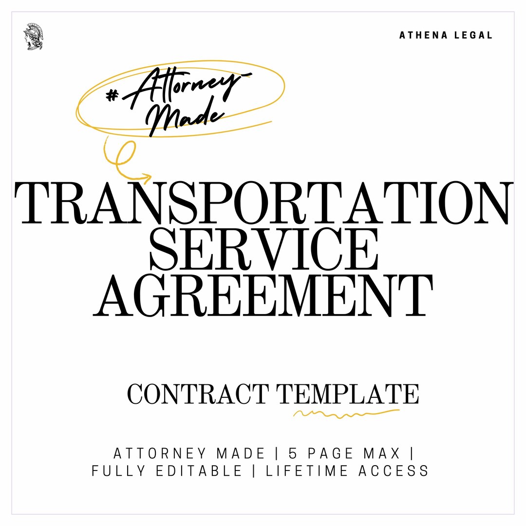 Transportation Service Contract Template | Attorney-written Editable ...