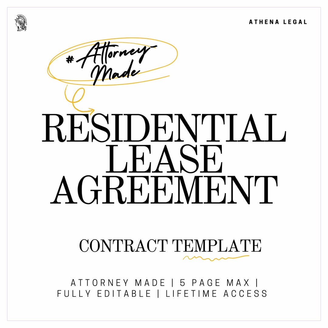 Residential Lease Contract Template | Attorney-written Editable Instant ...