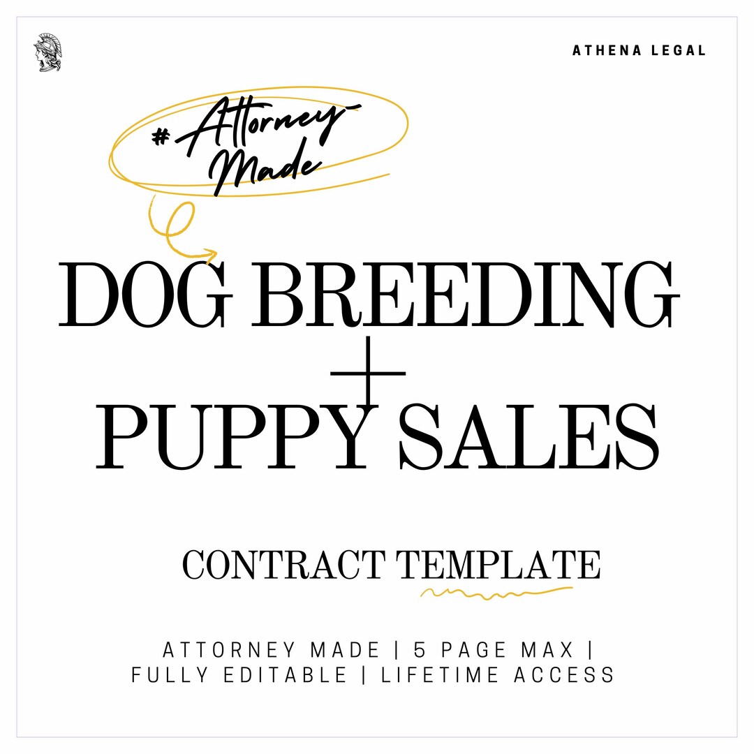Dog Breeding & Puppy Sales Contract Template | Attorney-written ...