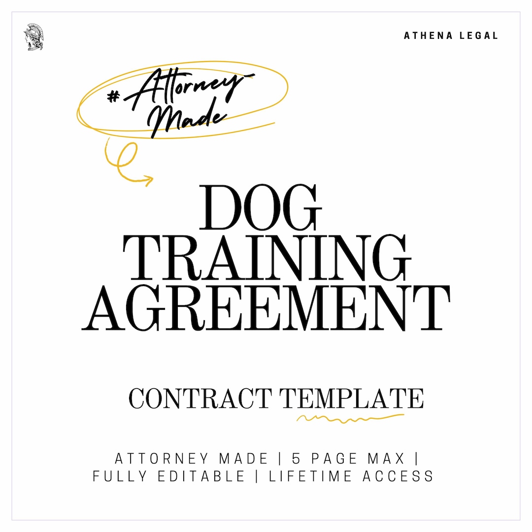 Dog Training Contract Template | Attorney-written Editable Instant ...