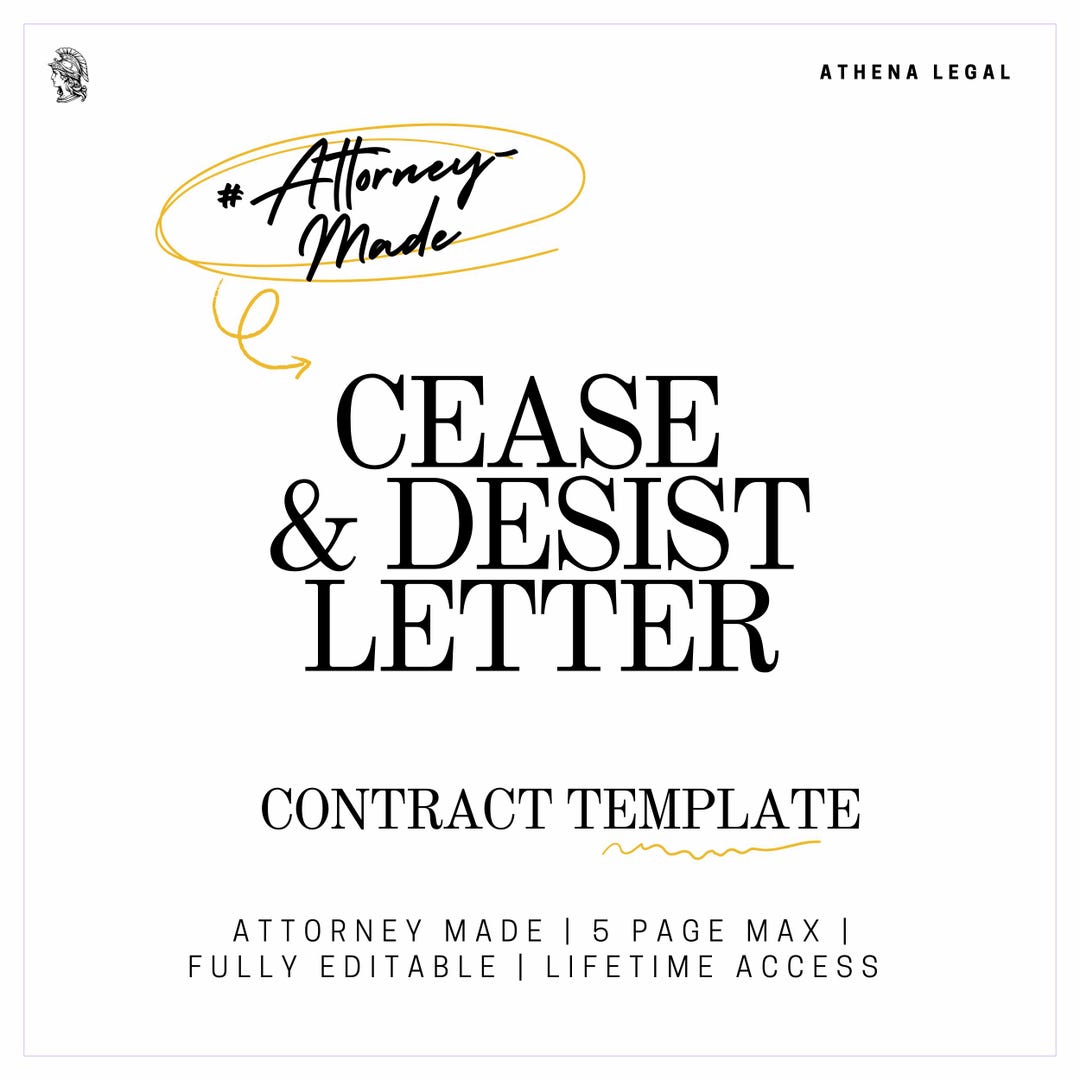 Cease and Desist Letter Template | Attorney-written Editable Instant ...