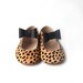 Baby Girl Cheetah Print Shoes With Genuine Leather Black Accent Bow ...