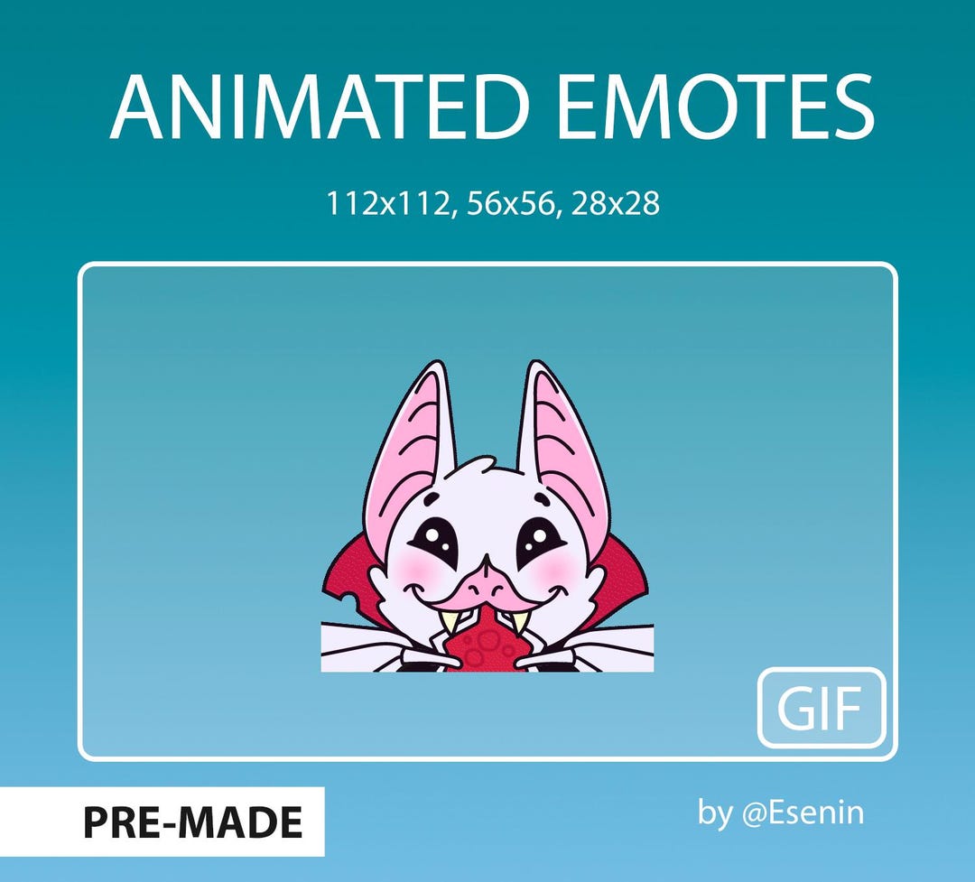 Dracula Bat Animated Emote: Gamer/streamer Twitch Emotes (GIF) - Etsy