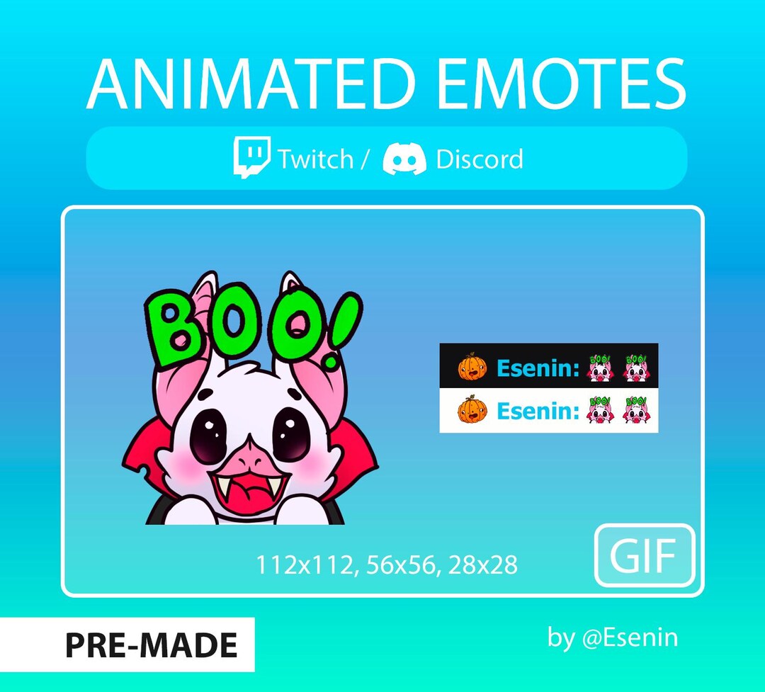 Emote d'Halloween Bat Twitch animé : GIF BOO (téléchargement numérique ...