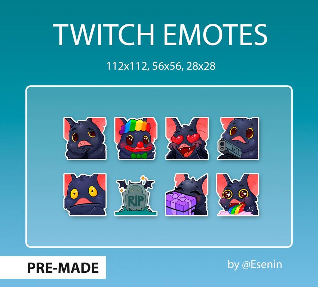 Twitch Emotes | Kawaii Bat Emotes for Gamers & Streamers - Etsy
