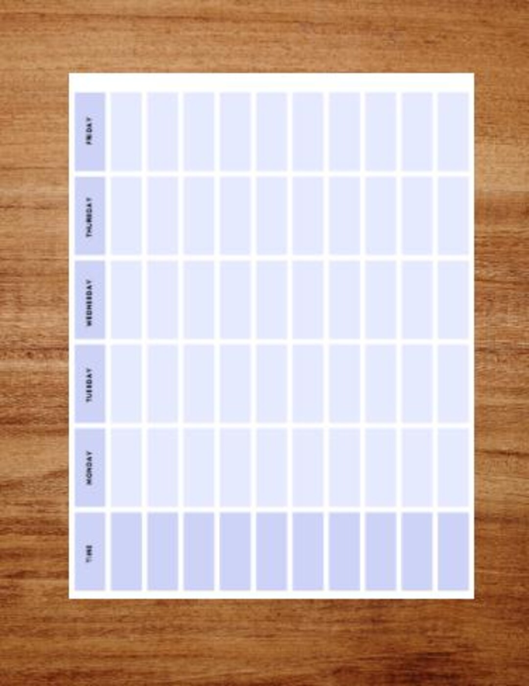 Weekly Planner, Daily Schedule, Printable, Weekday, Time Slot, Student ...