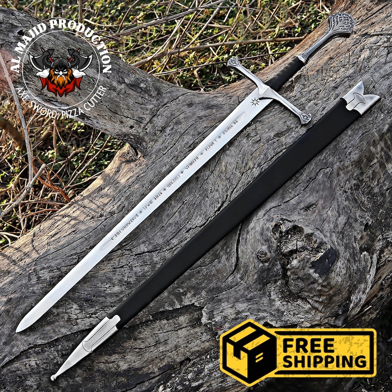 Handmade Damascus Steel Viking Sword Cosplay Medieval Sword, Groomsmen ...