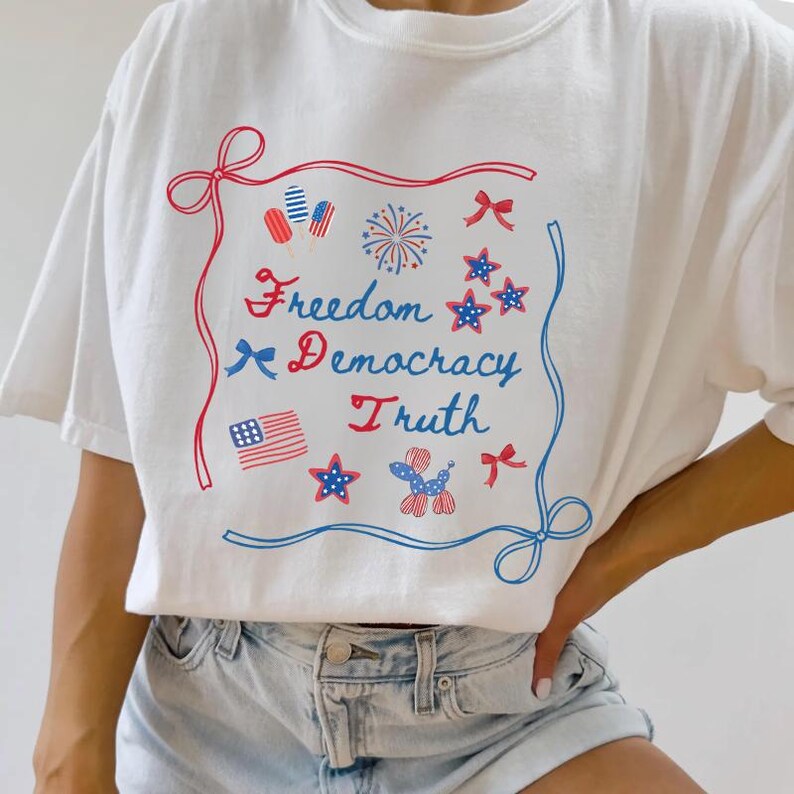 Freedom Democracy Truth PNG, Coquette Patriotic Sublimation Clipart ...