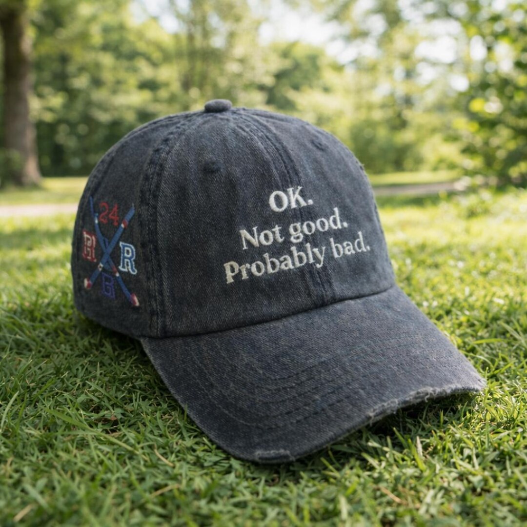 Ok Not Good Probably Bad Embroidered Washed Hat, Hockey Romance LGBT ...