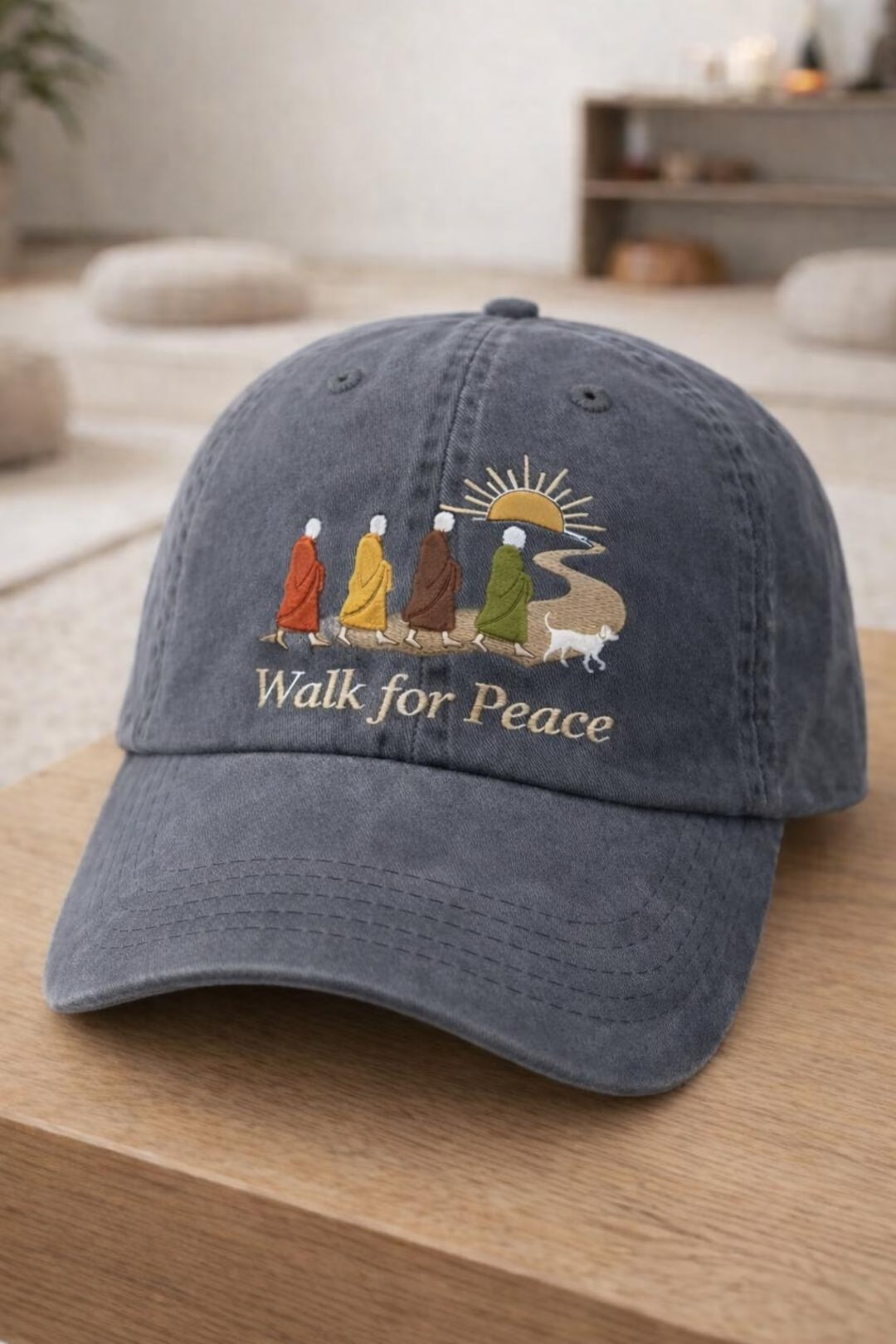 Embroidered Walk for Peace Wash Hat, Peace Monks Hat, Buddhist Monks ...