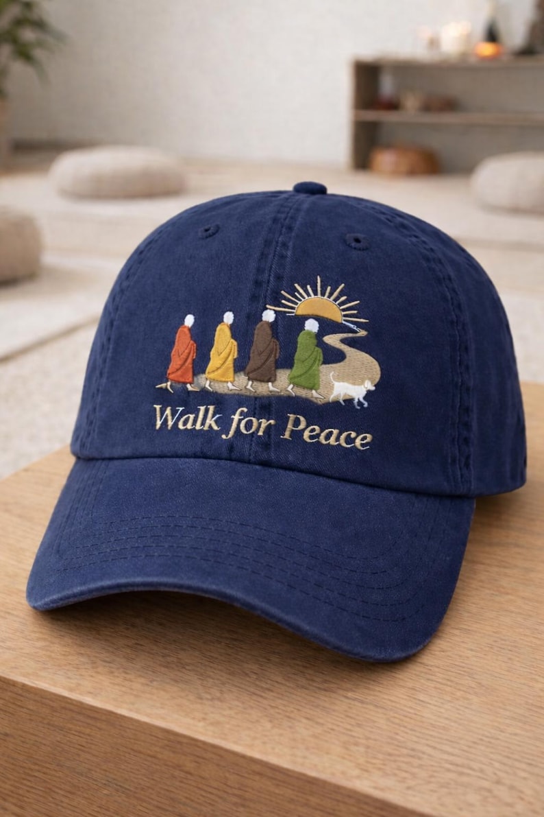 Embroidered Walk for Peace Wash Hat, Peace Monks Hat, Buddhist Monks ...