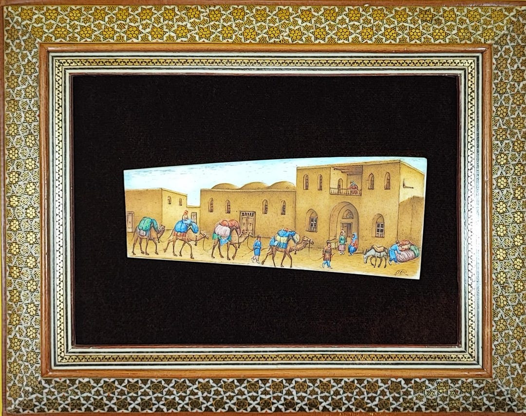 Nasser Abbasi: A Legacy of Persian Miniature Art, Caravan Depicted - Etsy
