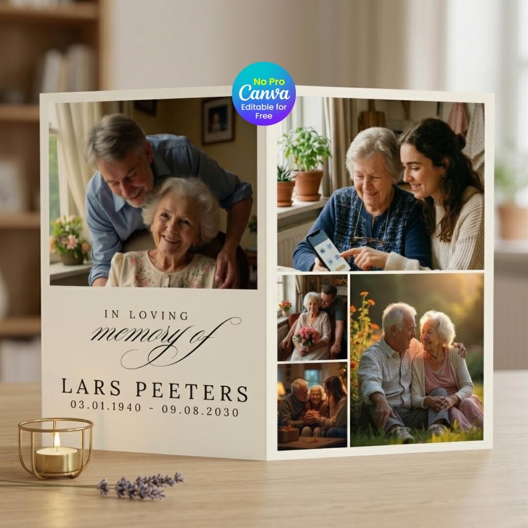 8 Page Funeral Program Template, Canva Celebration of Life Program ...