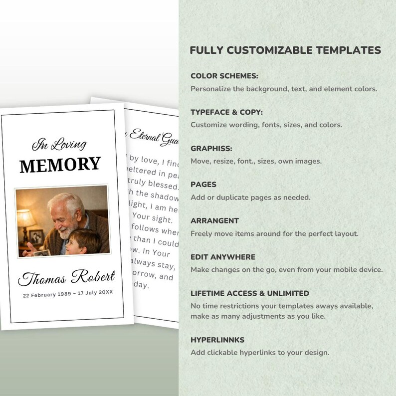 Funeral Prayer Card Template, Forever in Our Hearts, Obituary Template ...
