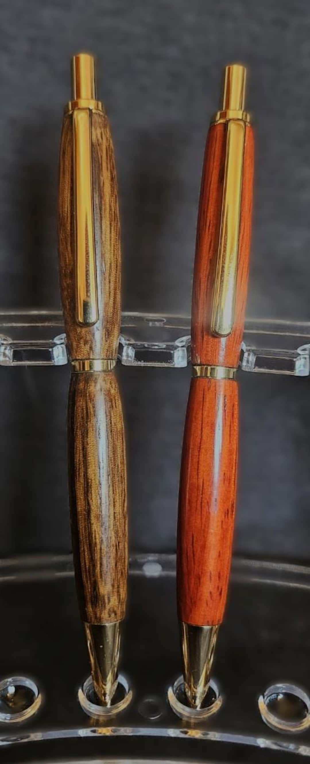 Handmade 24K Gold Click Pen: Exotic Wood Pens - Etsy