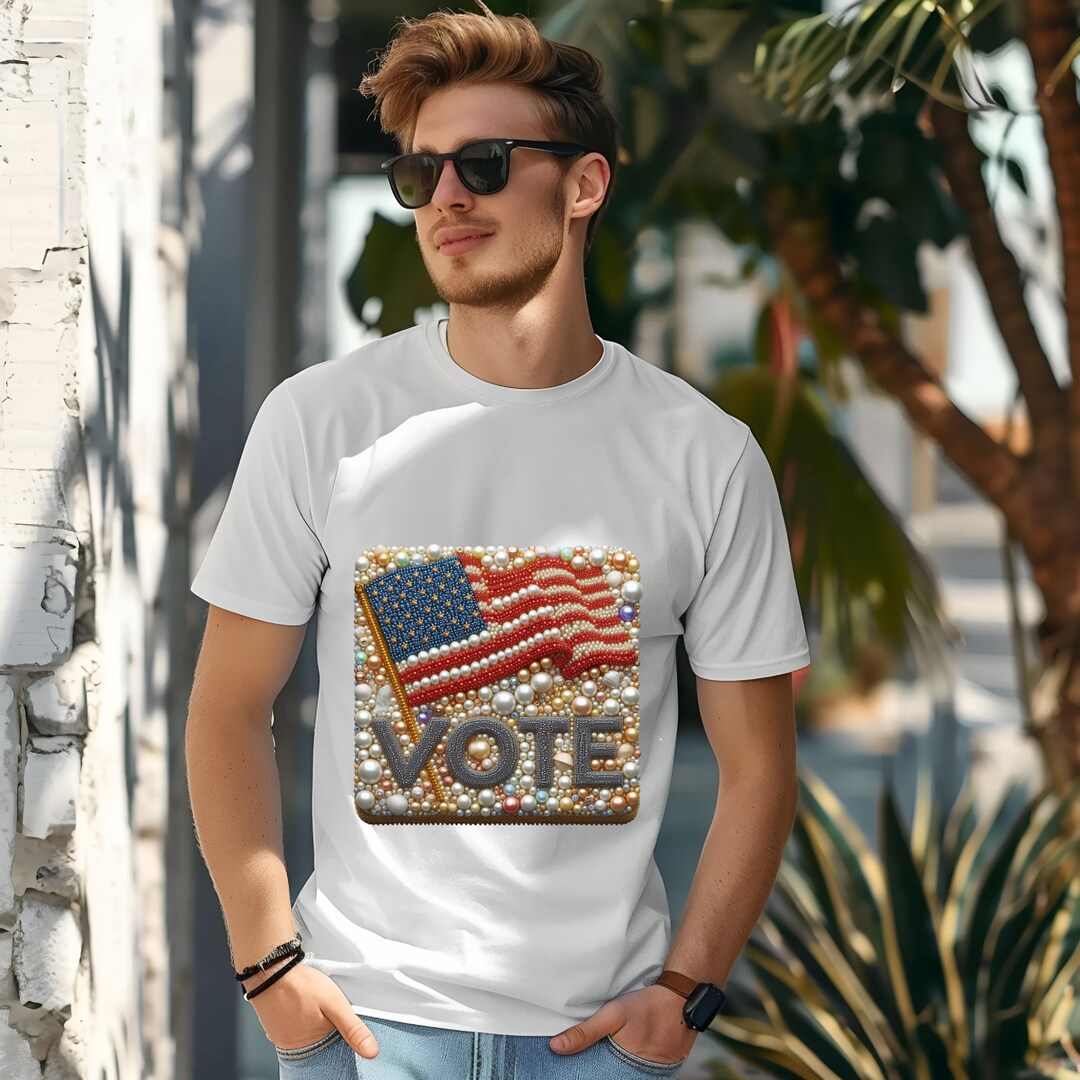 Vote American Flag Pearl & Bead Clipart: Patriotic Digital Art (digital ...