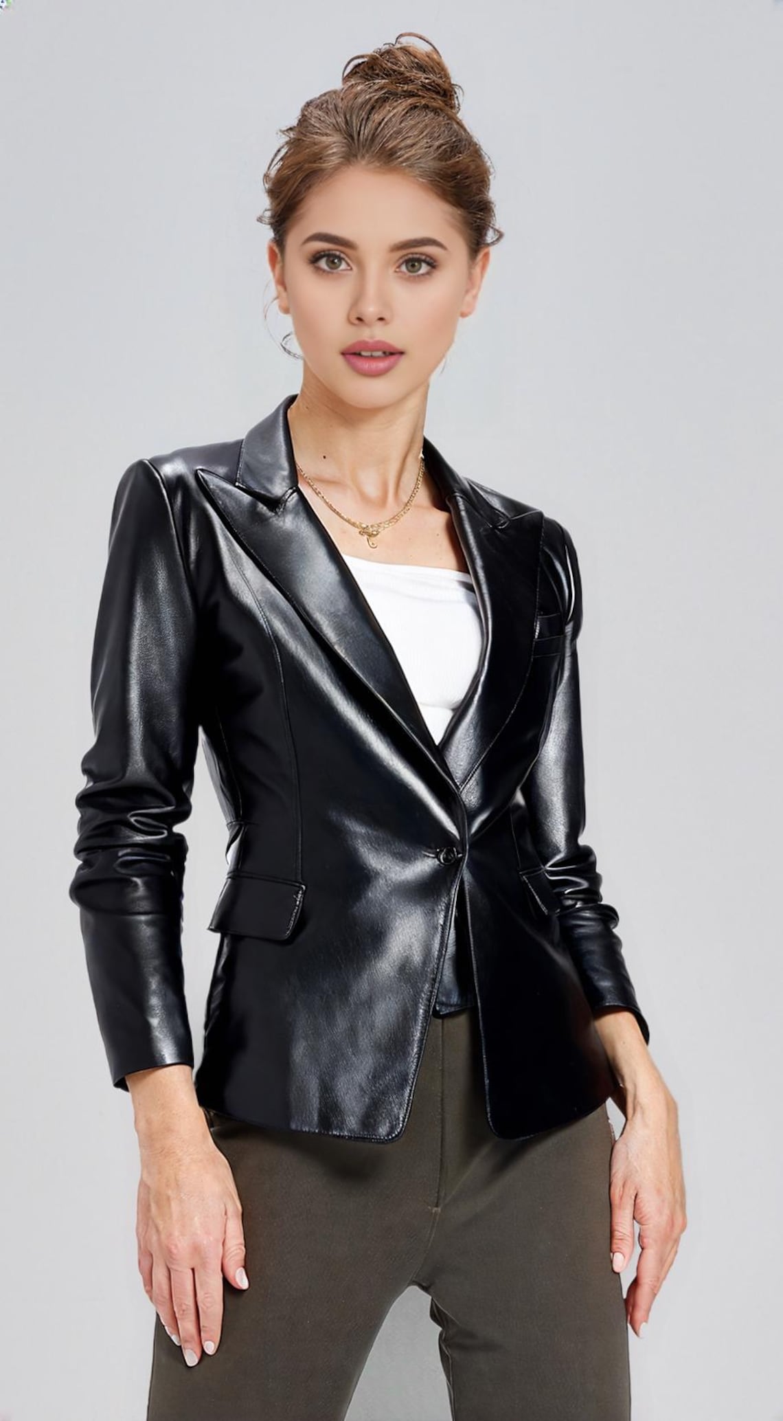 Skeel Lambskin Women Blazer Coat Real Leather Jacket - Etsy