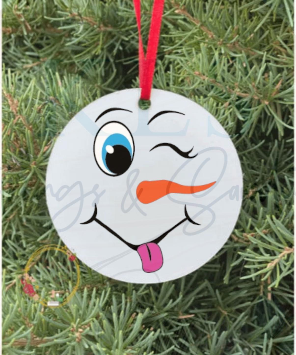 Ornament Snowman Faces 2" UV DTF Decal - Etsy